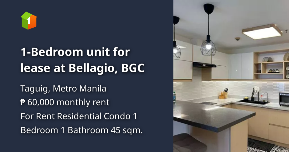 1-Bedroom unit for lease at Bellagio, BGC [Condos 🏙️] (November 2025 ...