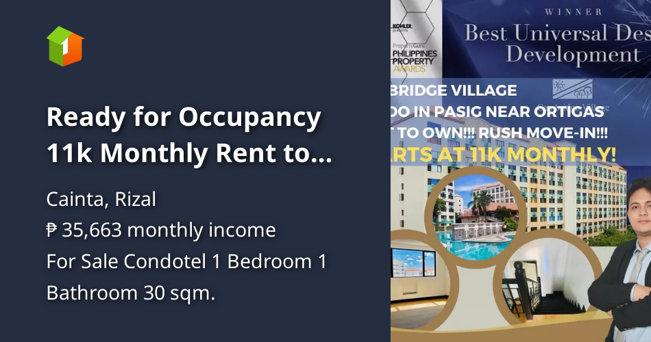 Ready for Occupancy 11k Monthly Rent to own condo near Ortigas SM ...