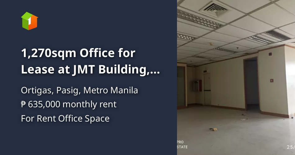 1,270sqm Office for Lease at JMT Building, Ortigas CBD, Pasig City ...