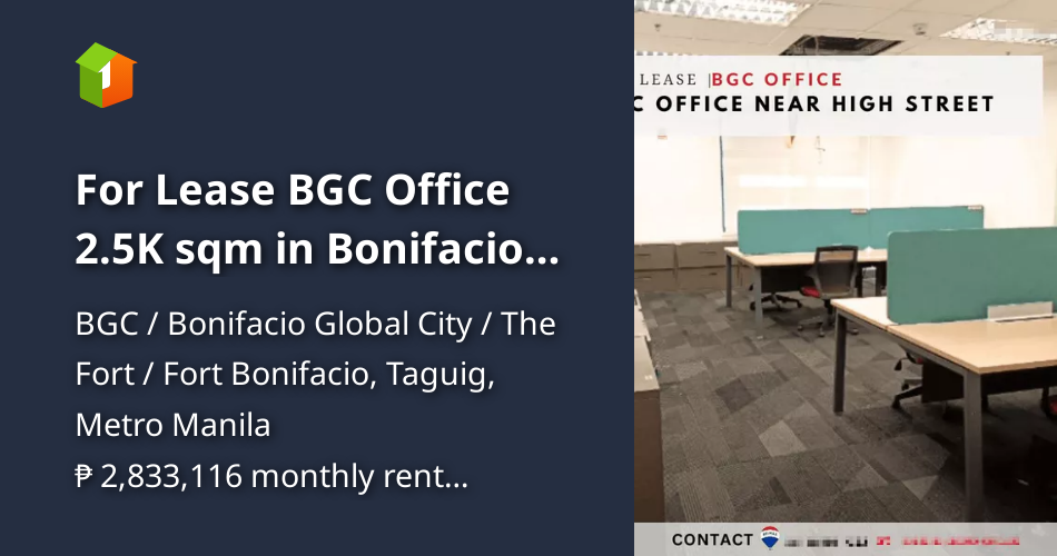 For Lease BGC Office 2.5K sqm in Bonifacio Global City, High Street ...