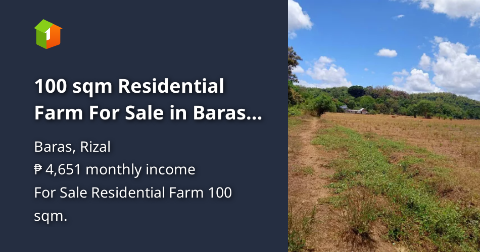 100 sqm Residential Farm For Sale in Baras Rizal [Lots 🚜] (March 2023 ...