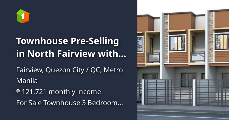 Townhouse Pre-Selling in North Fairview with 1 Car Garage. PH2704 ...