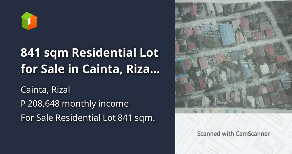 841 sqm Residential Lot for Sale in Cainta, Rizal. Brookside Hills ...