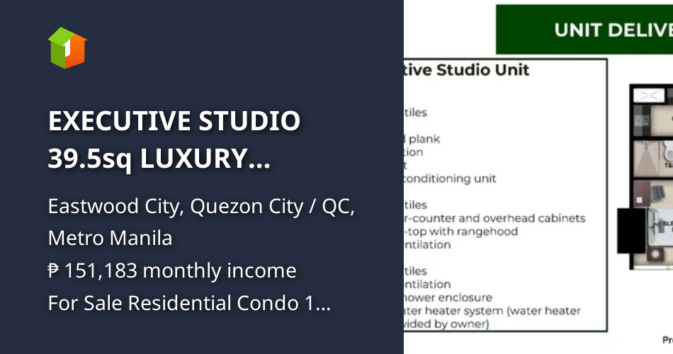 EXECUTIVE STUDIO 39.5sq LUXURY RESIDENCY [Condos 🏙️] (April 2025) in ...