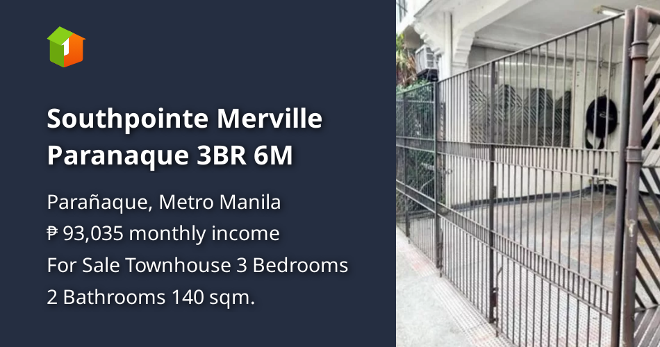 Southpointe Merville Paranaque 3BR 6M [Houses and Lots 🏘️] (November ...
