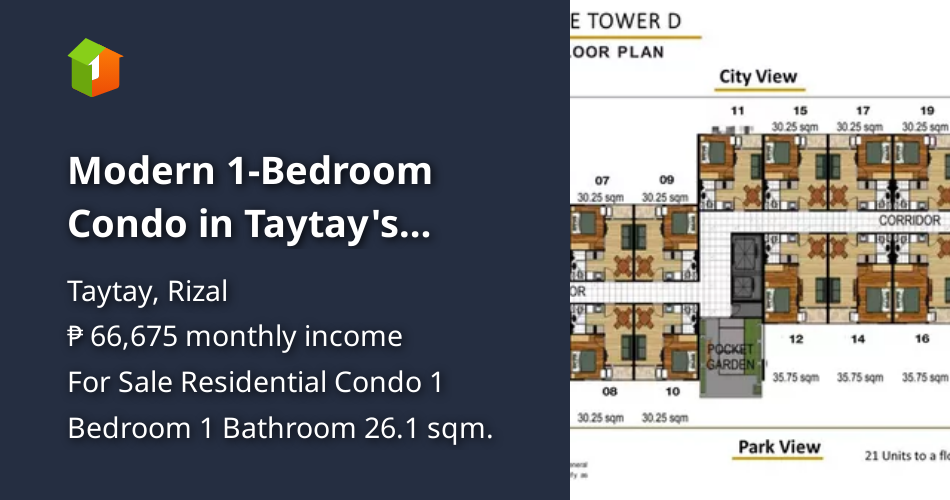 Modern 1-Bedroom Condo in Taytay's Growing Ortigas Extension Area ...