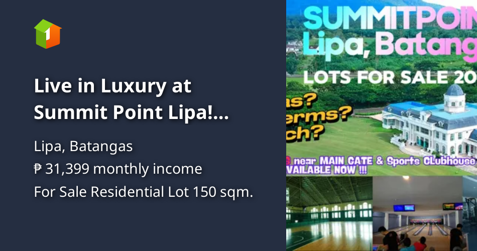 Live in Luxury at Summit Point Lipa! Premium Residential Lots for Sale ...