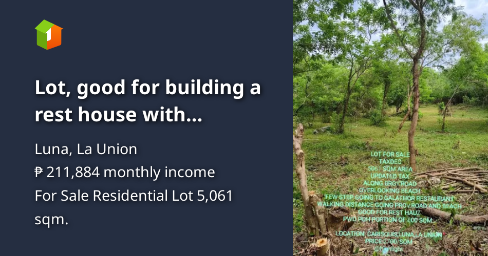 Lot, good for building a rest house with overlooking beach [Lots 🚜 ...