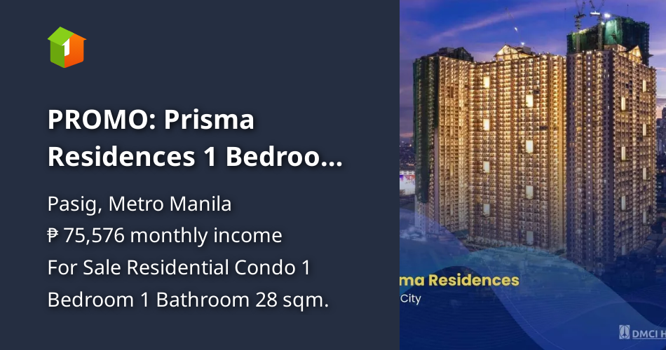 PROMO: Prisma Residences 1 Bedroom Ready for Occupancy condo for sale ...