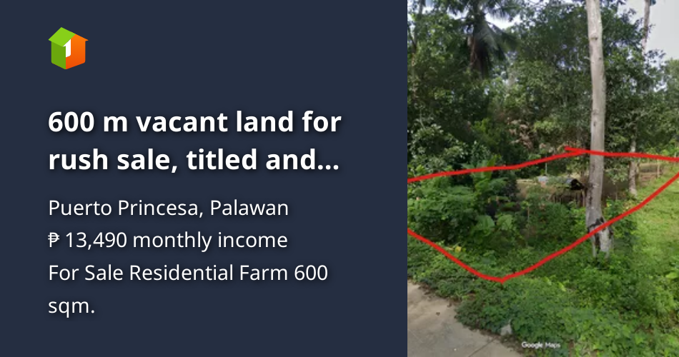 600 m vacant land for rush sale, titled and ready for development in ...