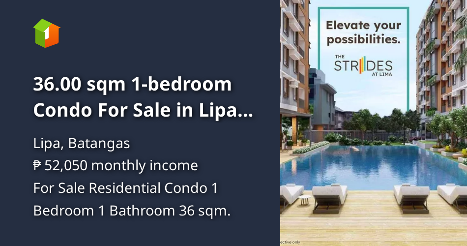 36.00 sqm 1-bedroom Condo For Sale in Lipa Batangas [Condos 🏙️] (March ...
