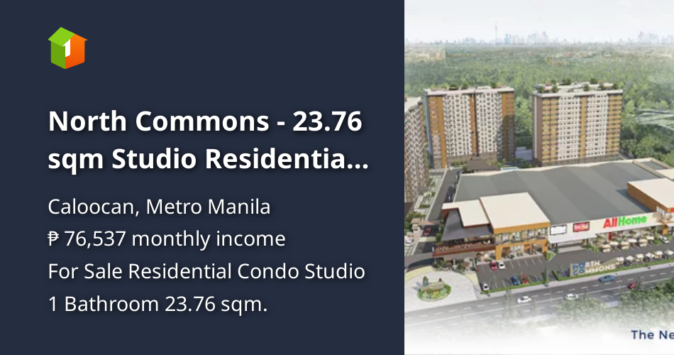 North Commons - 23.76 sqm Studio Residential Condo For Sale in Caloocan ...