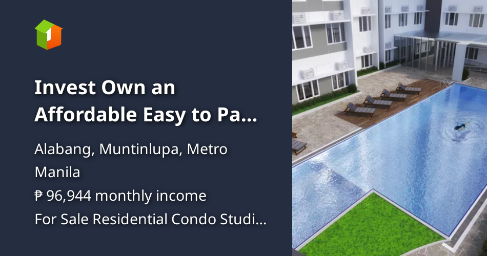 Invest Own an Affordable Easy to Pay Modern studio condo for sale ...