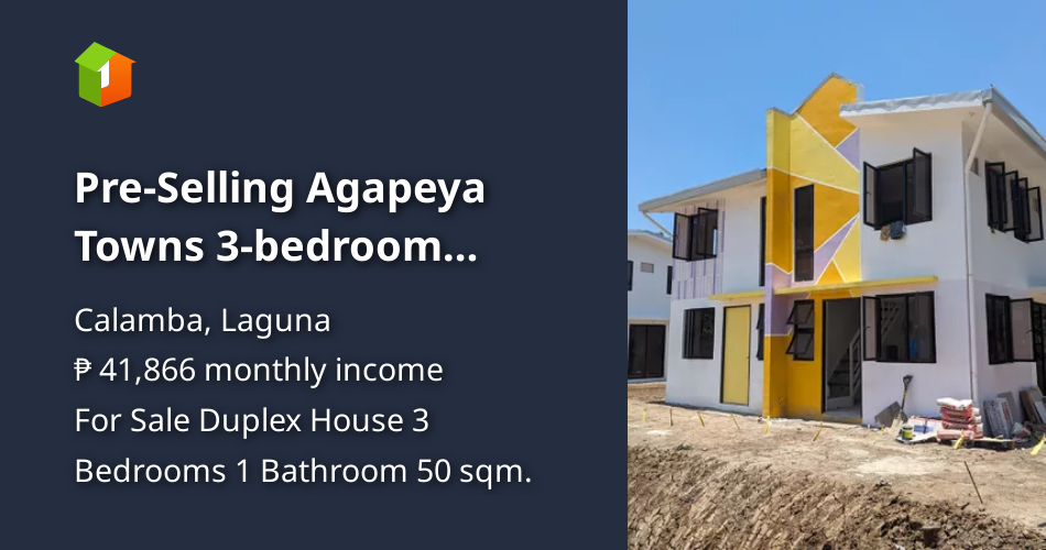 Pre-Selling Agapeya Towns 3-bedroom Duplex / Twin House & Lot For Sale ...