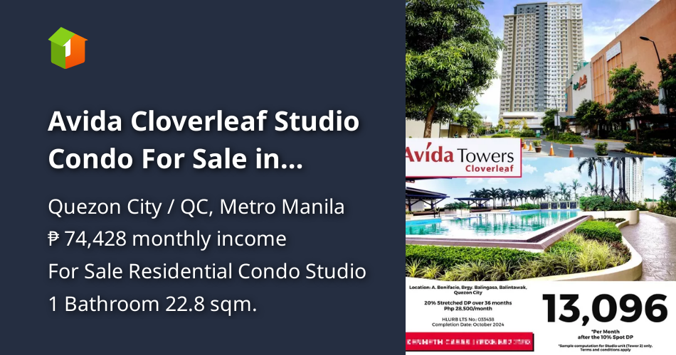 Avida Cloverleaf Studio Condo For Sale in Quezon City Metro Manila [Condos 🏙️] (July 2024) in ...