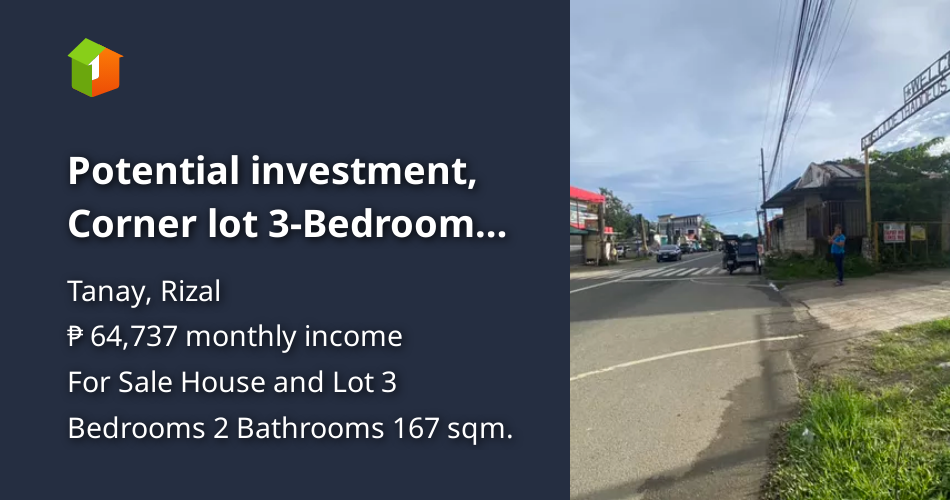 Potential investment, Corner lot 3-Bedroom house and lot for sale ...