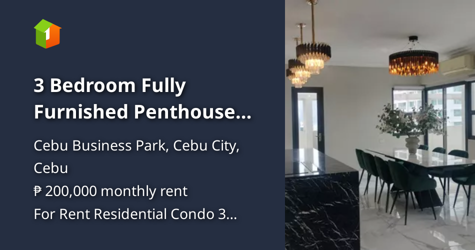 3 Bedroom Fully Furnished Penthouse Condo for RENT in Avalon Cebu ...
