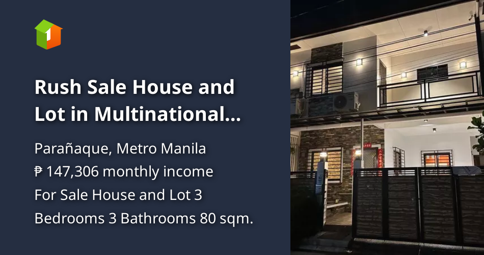 Rush Sale House and Lot in Multinational Village Paranaque near C5 ...