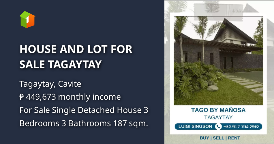 HOUSE AND LOT FOR SALE TAGAYTAY [Houses and Lots 🏘️] (November 2024) in Tagaytay, Cavite for sale