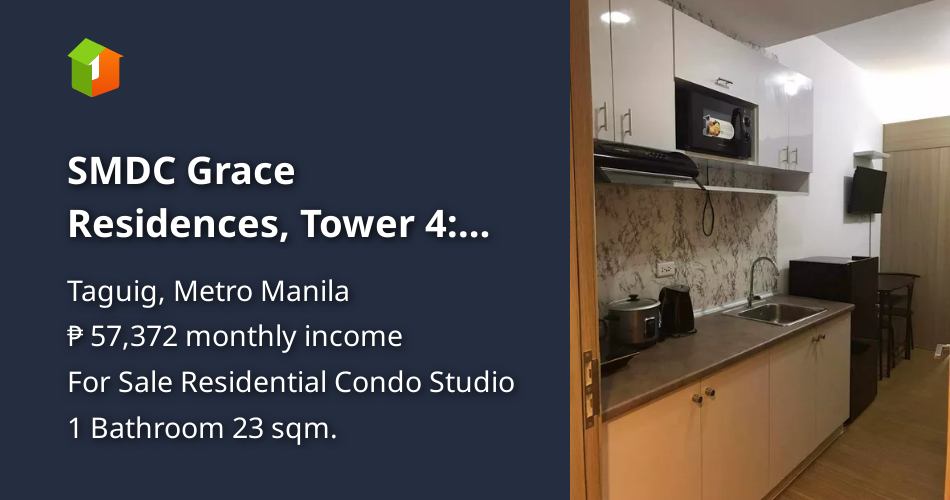 SMDC Grace Residences, Tower 4: Studio for Sale Taguig [Condos 🏙️ ...