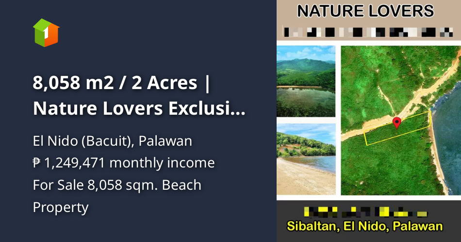 8,058 m2 / 2 Acres Nature Lovers Exclusive Beachfront Subdivision ...