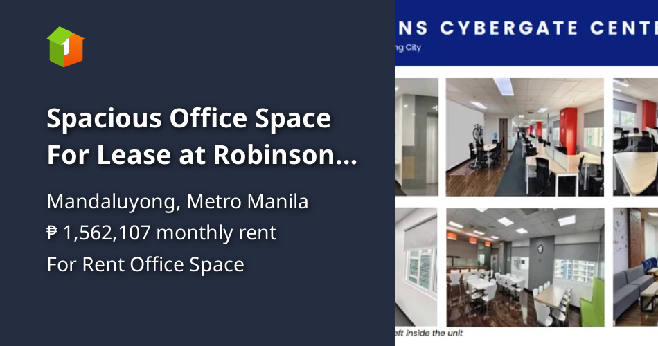 Spacious Office Space For Lease at Robinsons Cybergate Center 3 ...