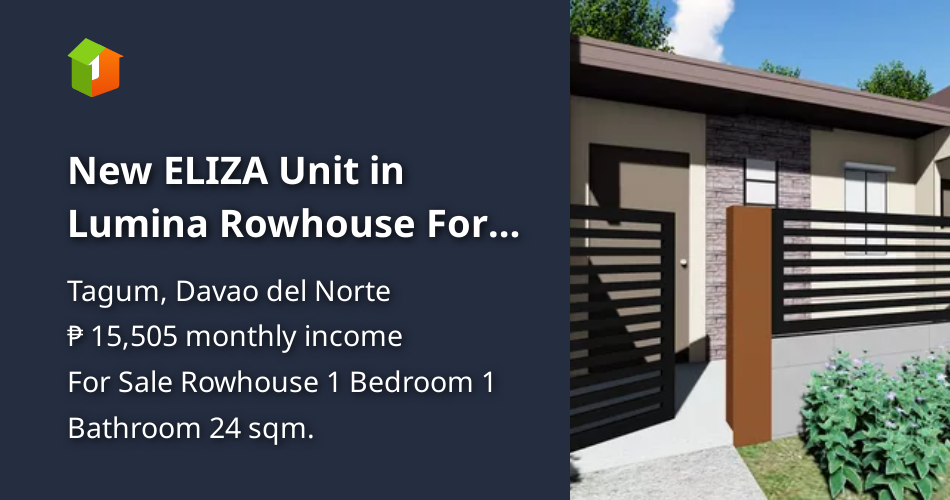 New ELIZA Unit in Lumina Rowhouse For Sale in Tagum Davao del Norte ...