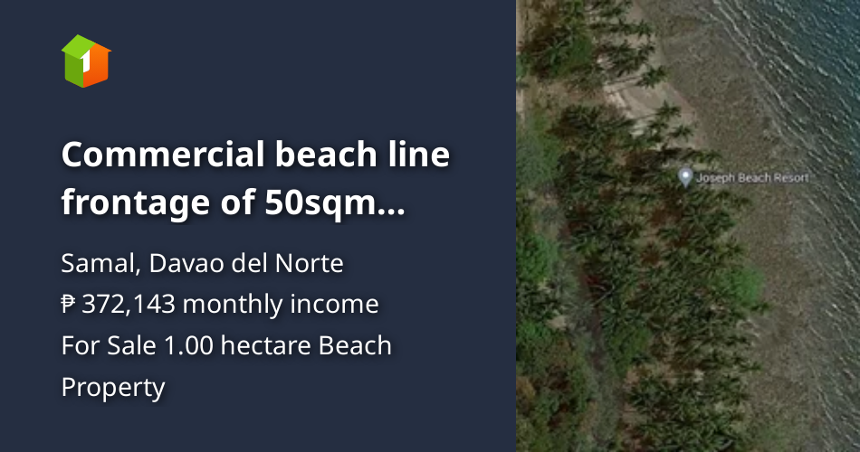 Commercial beach line frontage of 50sqm white sand [Beach Properties 🏖️ ...