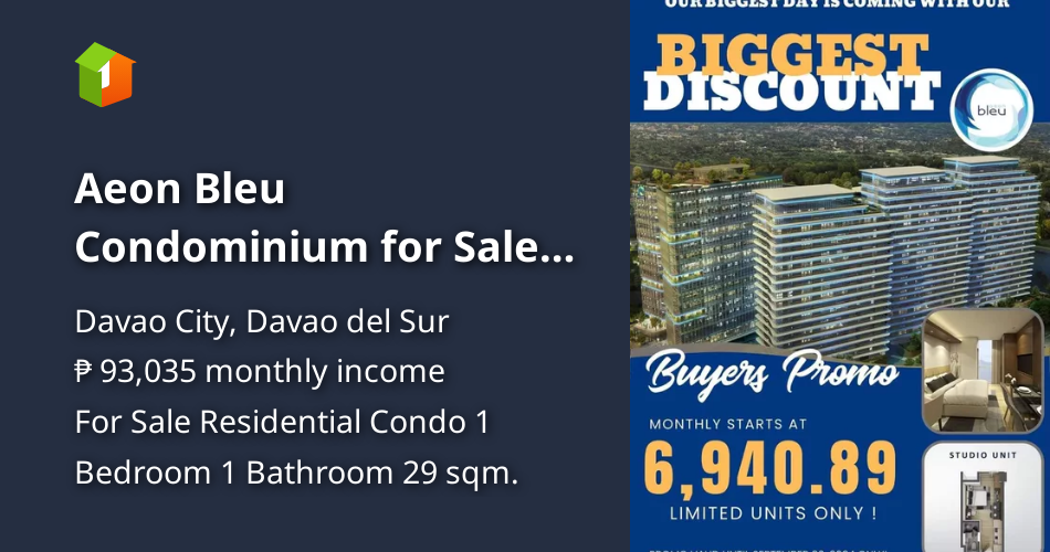 Aeon Bleu Condominium for Sale in Davao City [Condos 🏙️] (October 2024 ...