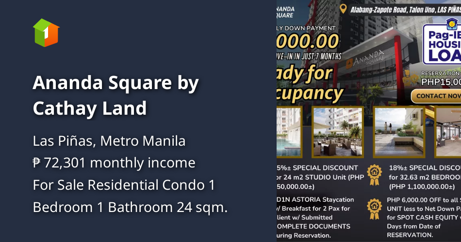Ananda Square by Cathay Land [Condos 🏙️] (June 2025) in Las Piñas ...