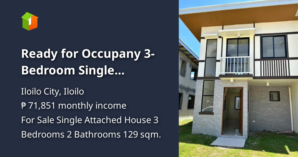 Ready for Occupany 3-Bedroom Single Attached House for Sale in Iloilo ...