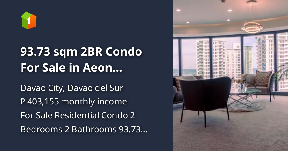 93.73 sqm 2BR Condo For Sale in Aeon Towers, Davao City [Condos 🏙️ ...