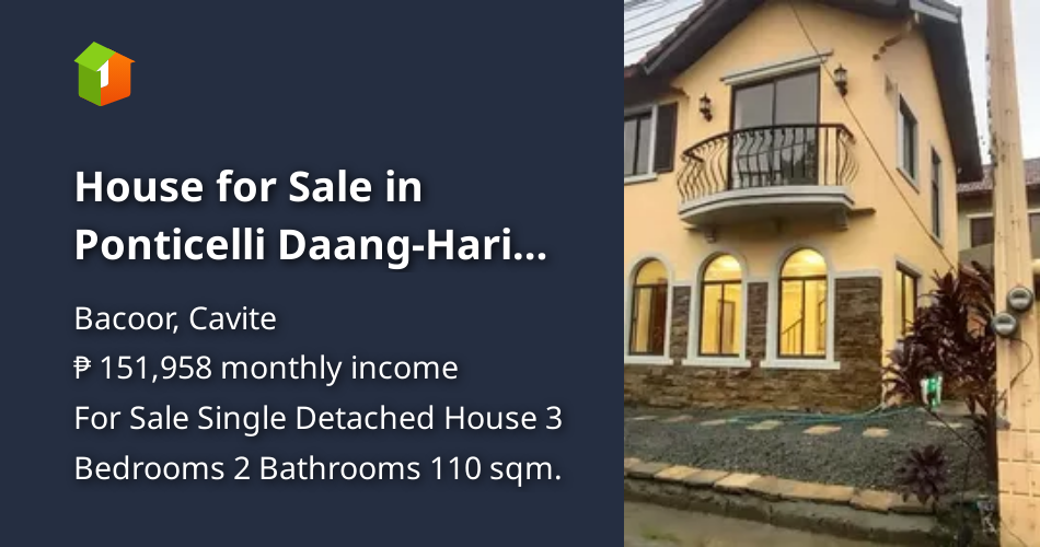 House for Sale in Ponticelli Daang-Hari Bacoor Cavite [Houses and Lots ...