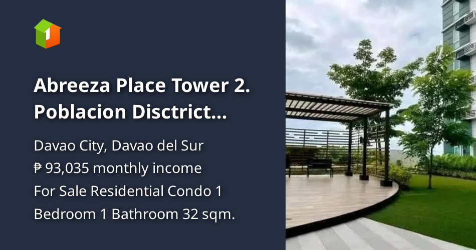 Abreeza Place Tower 2. Poblacion Disctrict Davao City [Condos 🏙️ ...