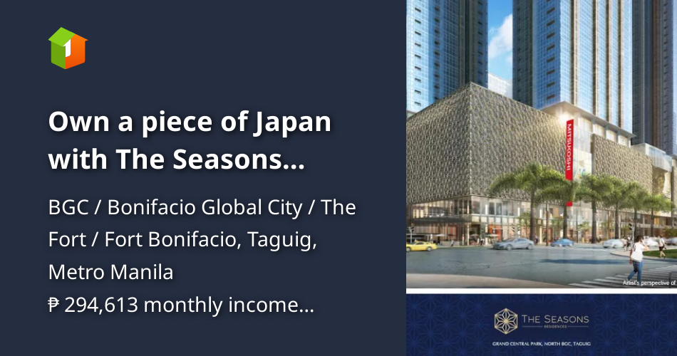 Own a piece of Japan with The Seasons Residences in BGC. [Condos 🏙️ ...