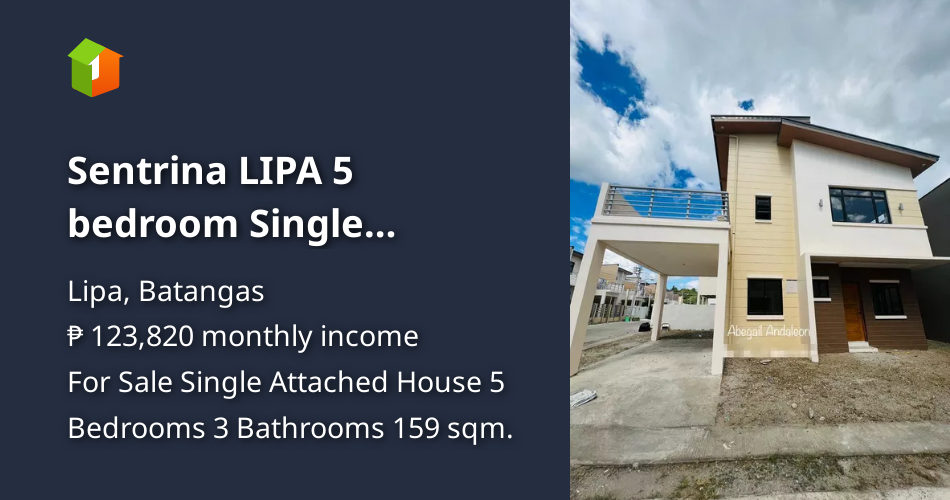 Sentrina LIPA 5 bedroom Single Attached READY FOR OCCUPANCY [Houses and ...