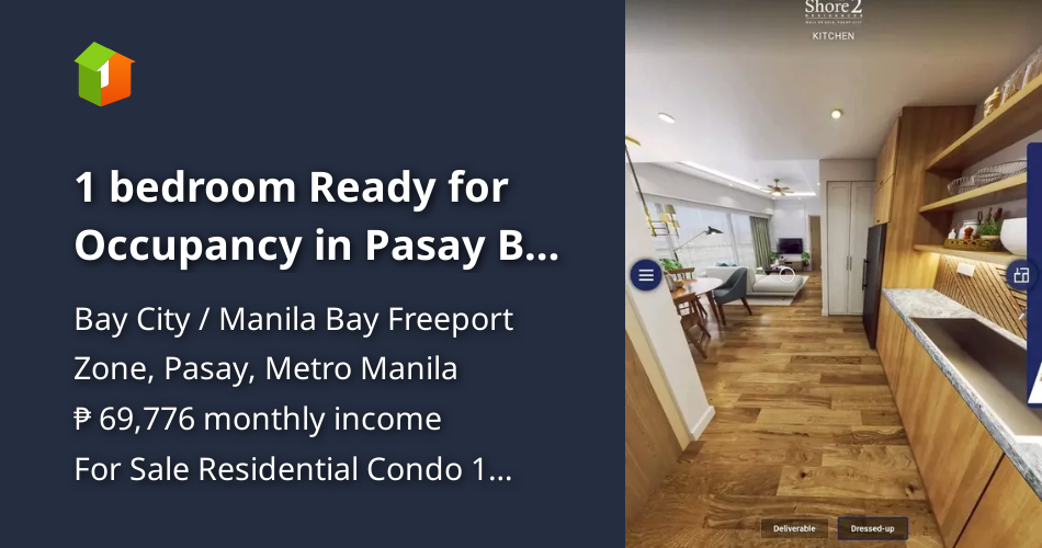 1 bedroom Ready for Occupancy in Pasay Bay Mall of Asia Complex, Ph ...