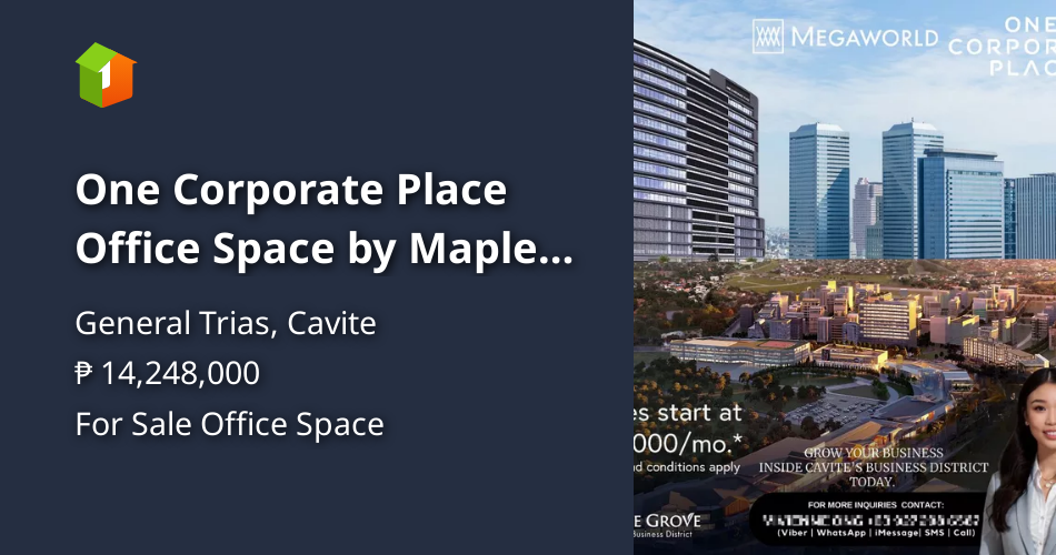 One Corporate Place Office Space by Maple Grove Megaworld Cavite ...