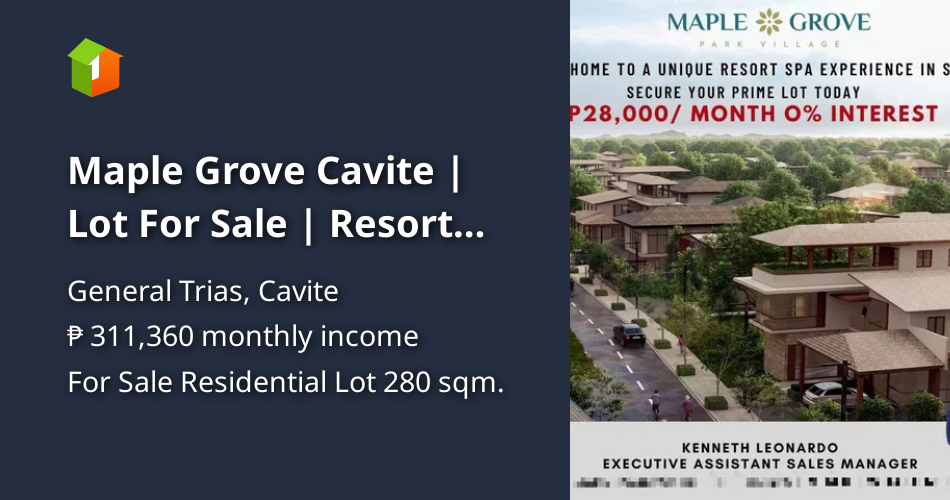 Maple Grove Cavite | Lot For Sale | Resort Spa Village by Megaworld ...
