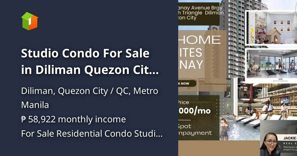 Studio Condo For Sale in Diliman Quezon City near ateneo Up [Condos 🏙️ ...