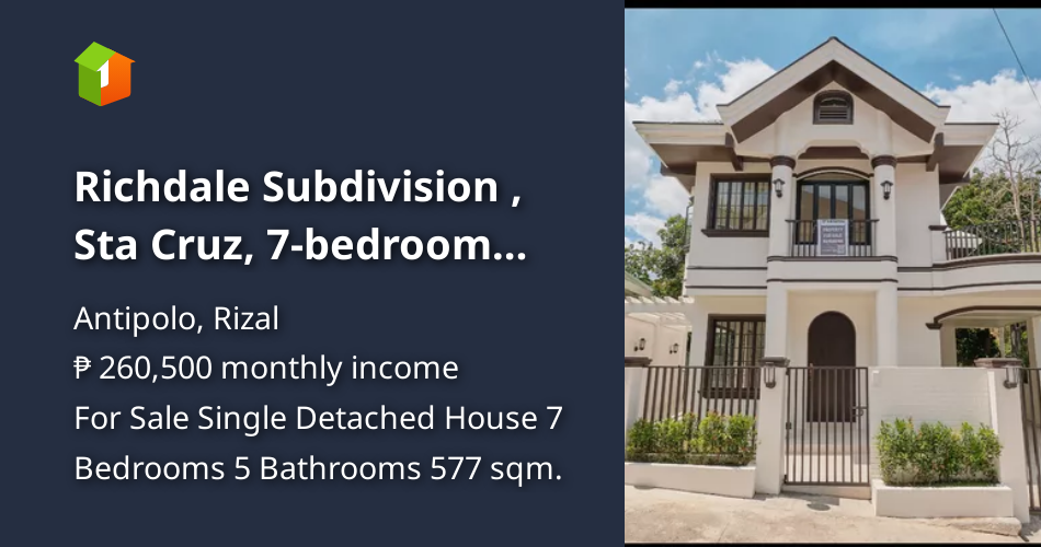Richdale Subdivision , Sta Cruz, 7-bedroom Single Detached House For ...