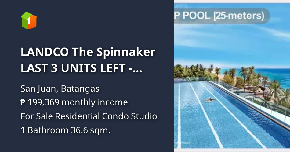 LANDCO The Spinnaker LAST 3 UNITS LEFT - Studio Unit Beachfront Condo ...
