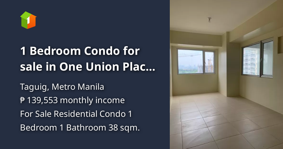 1 Bedroom Condo for sale in One Union Place Arca South Taguig [Condos 🏙 ...