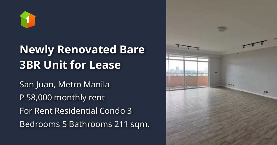 Newly Renovated Bare 3BR Unit for Lease [Condos 🏙️] (April 2026) in San ...