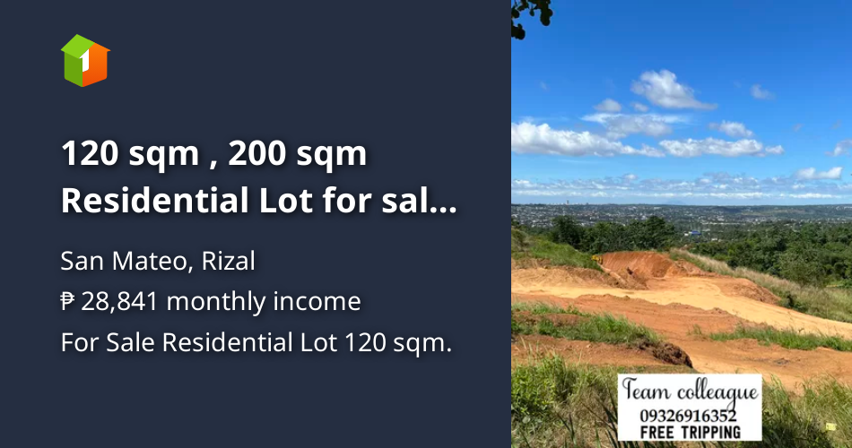 120 sqm , 200 sqm Residential Lot for sale near Marikina & Quezon City ...