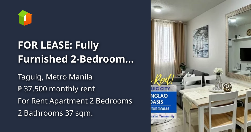 FOR LEASE: Fully Furnished 2-Bedroom Unit | Panglao Oasis Taguig ...