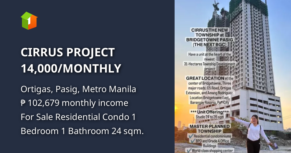 CIRRUS PROJECT 14,000/MONTHLY [Condos 🏙️] (August 2023) in Ortigas, Pasig, Metro Manila for sale