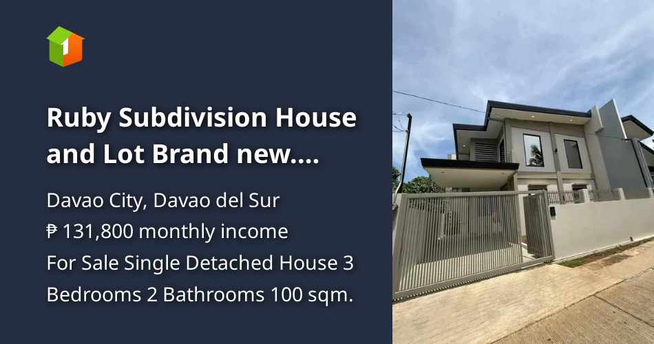Ruby Subdivision House and Lot Brand new. Davao city [Houses and Lots 🏘 ...