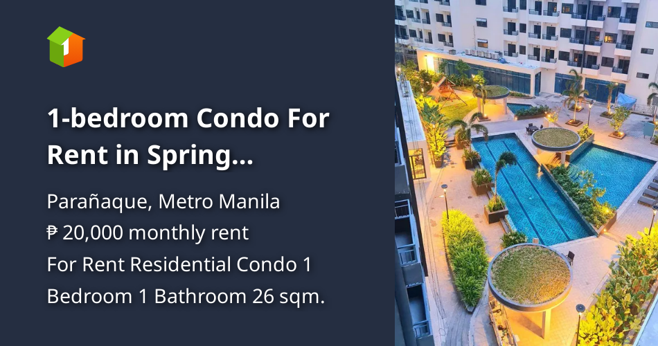1-bedroom Condo For Rent in Spring Residences Bicutan Paranaque City ...