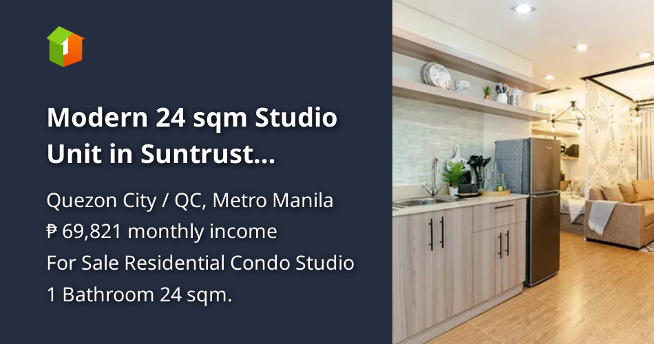 Modern 24 sqm Studio Unit in Suntrust Amadea, Quezon City [Condos 🏙️ ...